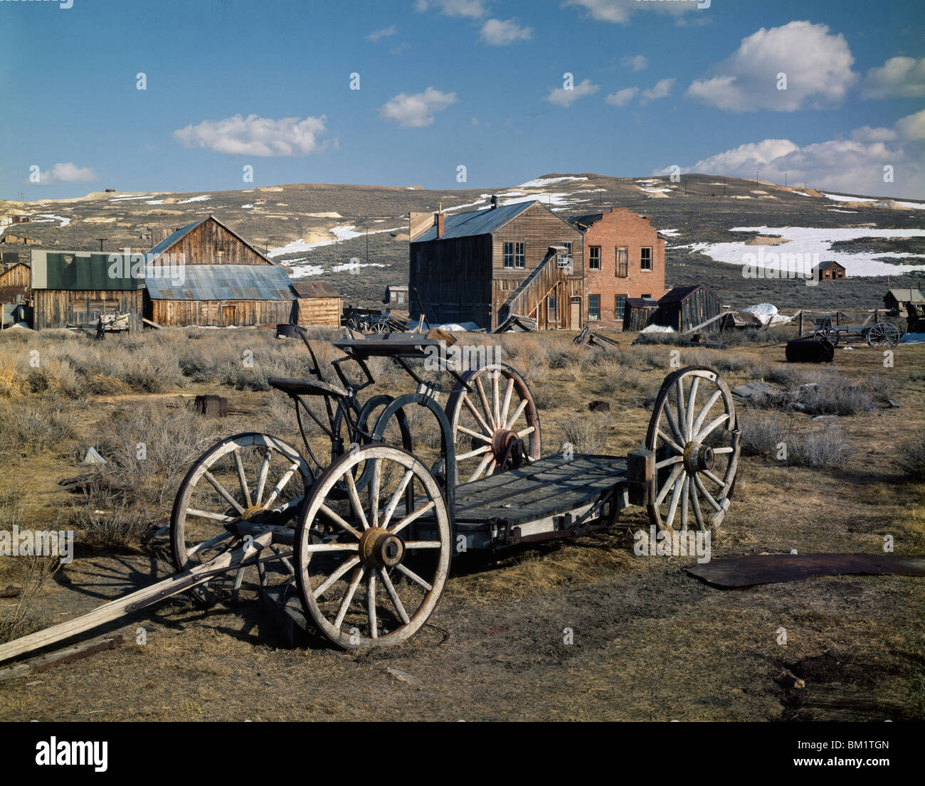 Cart in a ghost town, Bodie, California, USA Stock Photo - Alamy