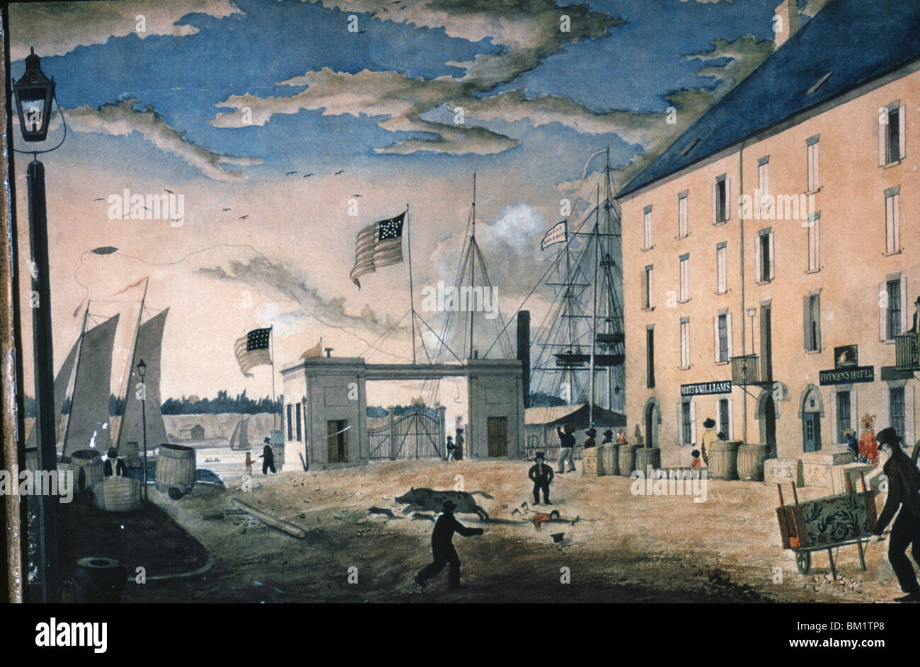 USA, New York City, Fulton Street by Sarah Pierson, 1800-1900 Stock ...