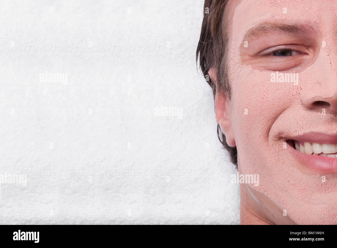 Man with face pack on his face Stock Photo - Alamy