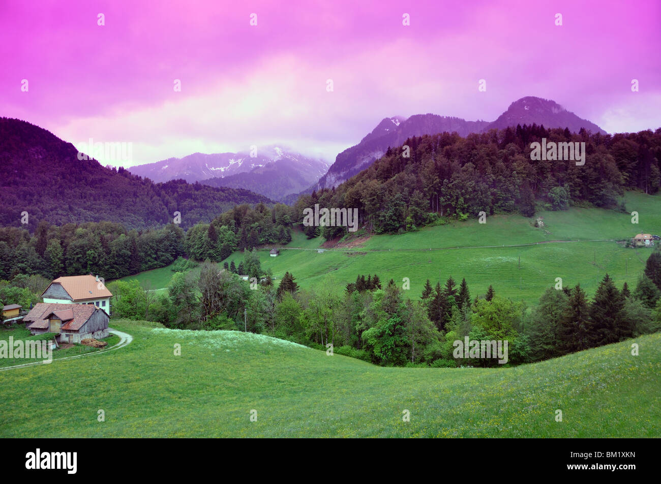 Swiss Alps panorama, Switzerland Stock Photo - Alamy