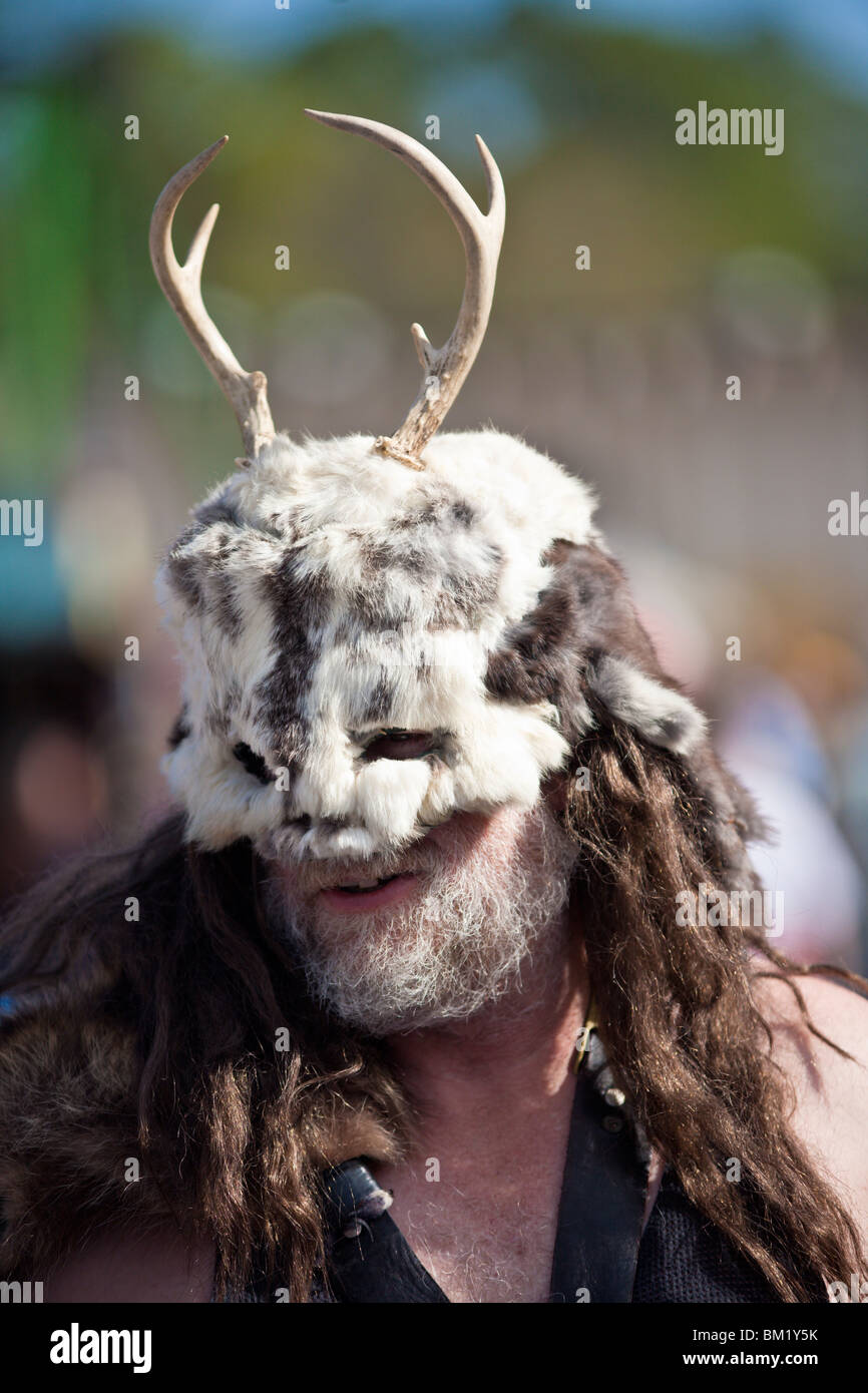 Gainesville FL - Jan 2009 - Man dressed in period costume with antlers ...