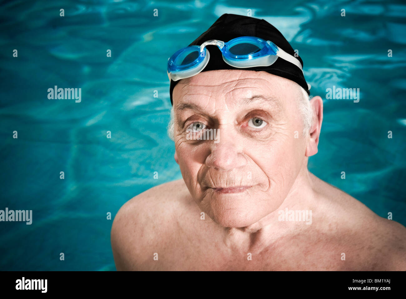 Portrait of a man in a swimming pool Stock Photo - Alamy