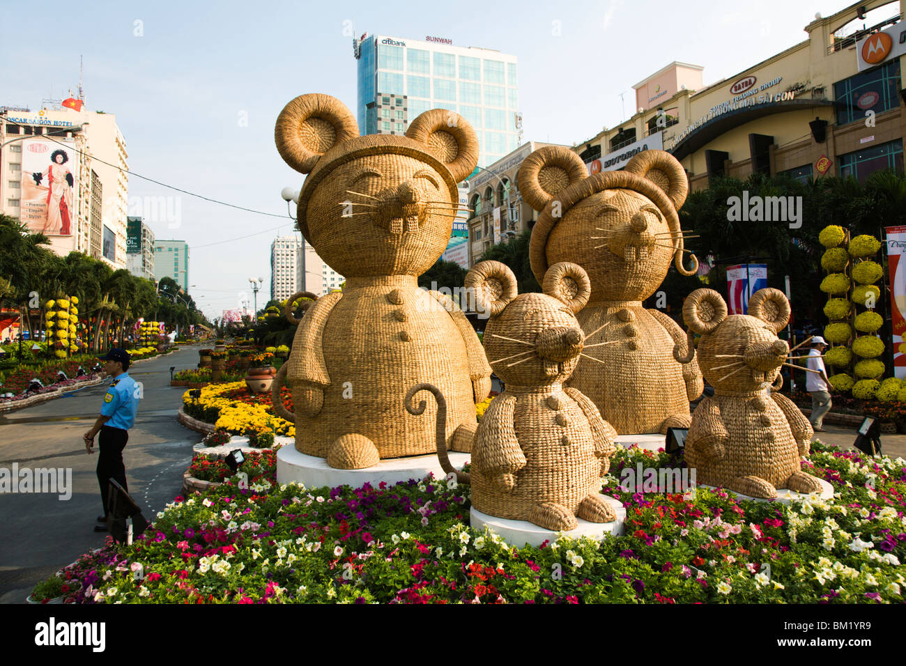 Giant rat family symbolizing The Year of the Rat made specially for Tet ...