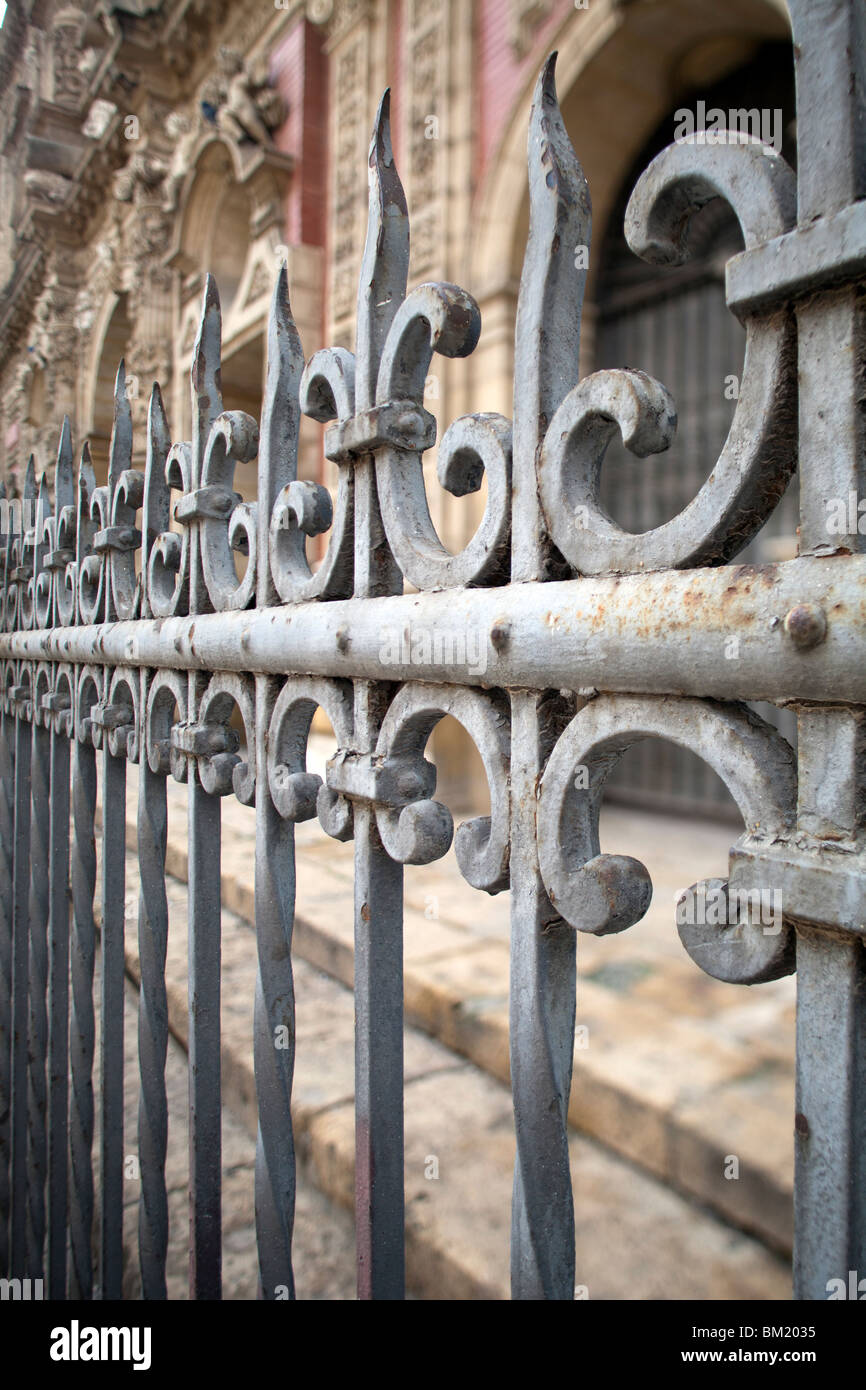 18th century iron railing, San Luis church, Seville, Spain Stock Photo ...