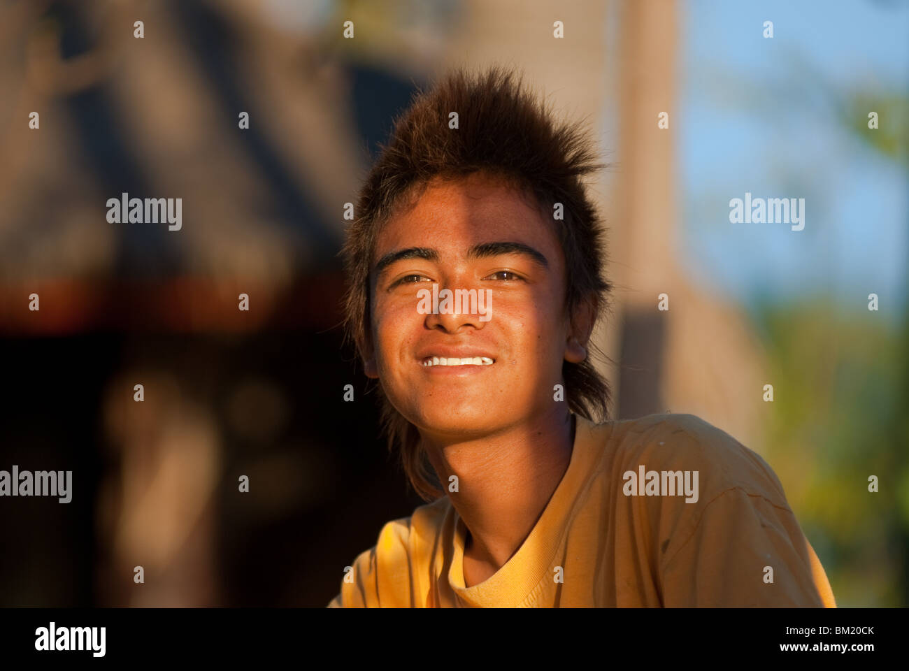 Local boy with original haircut Stock Photo - Alamy