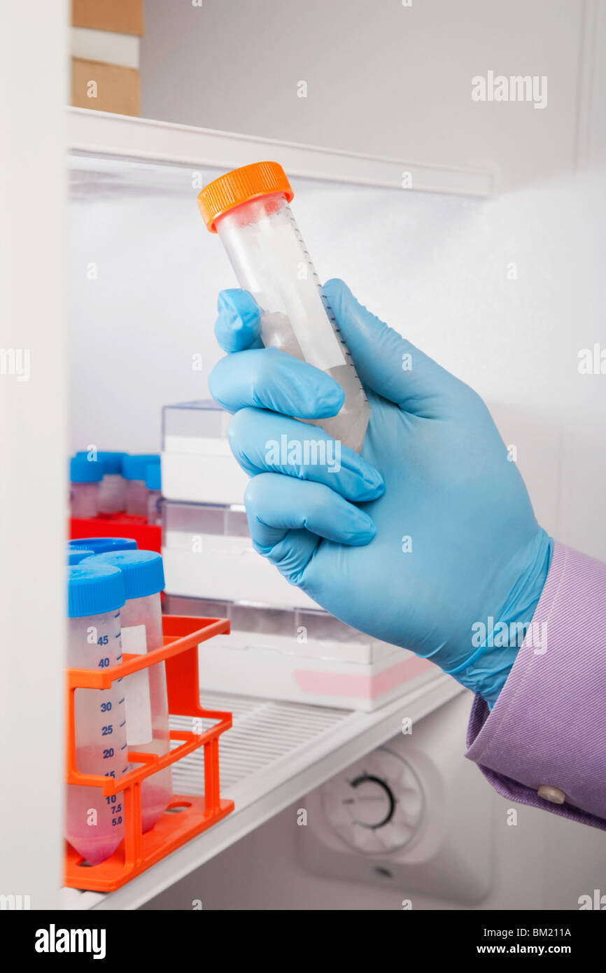 Doctor holding a medical sample in a laboratory Stock Photo - Alamy