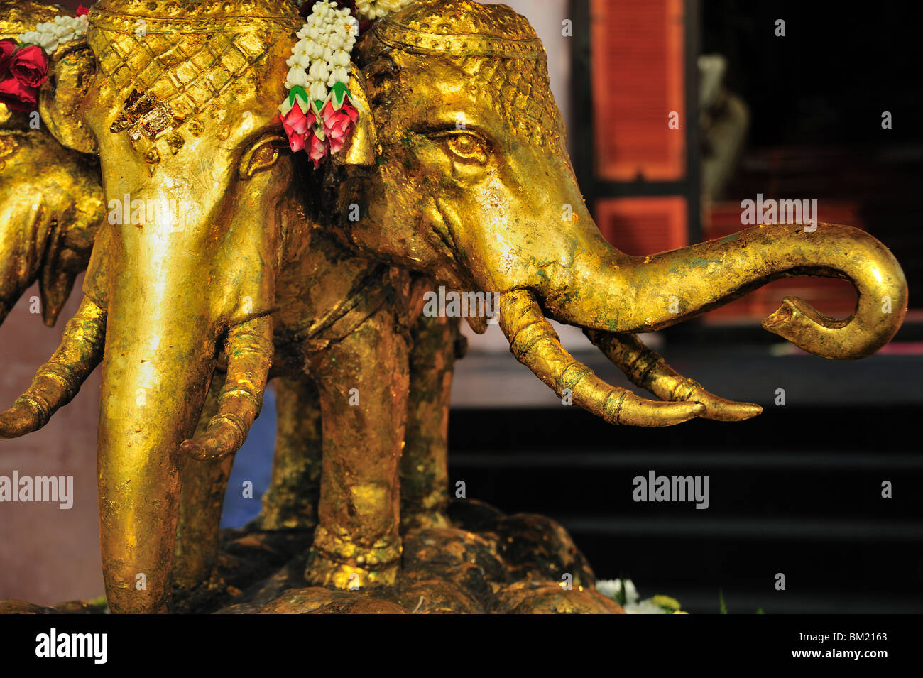 Golden Elephant Statue at Erawan Museum, Bangkok Stock Photo - Alamy
