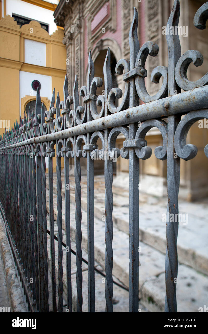 18th century iron railing, San Luis church, Seville, Spain Stock Photo ...
