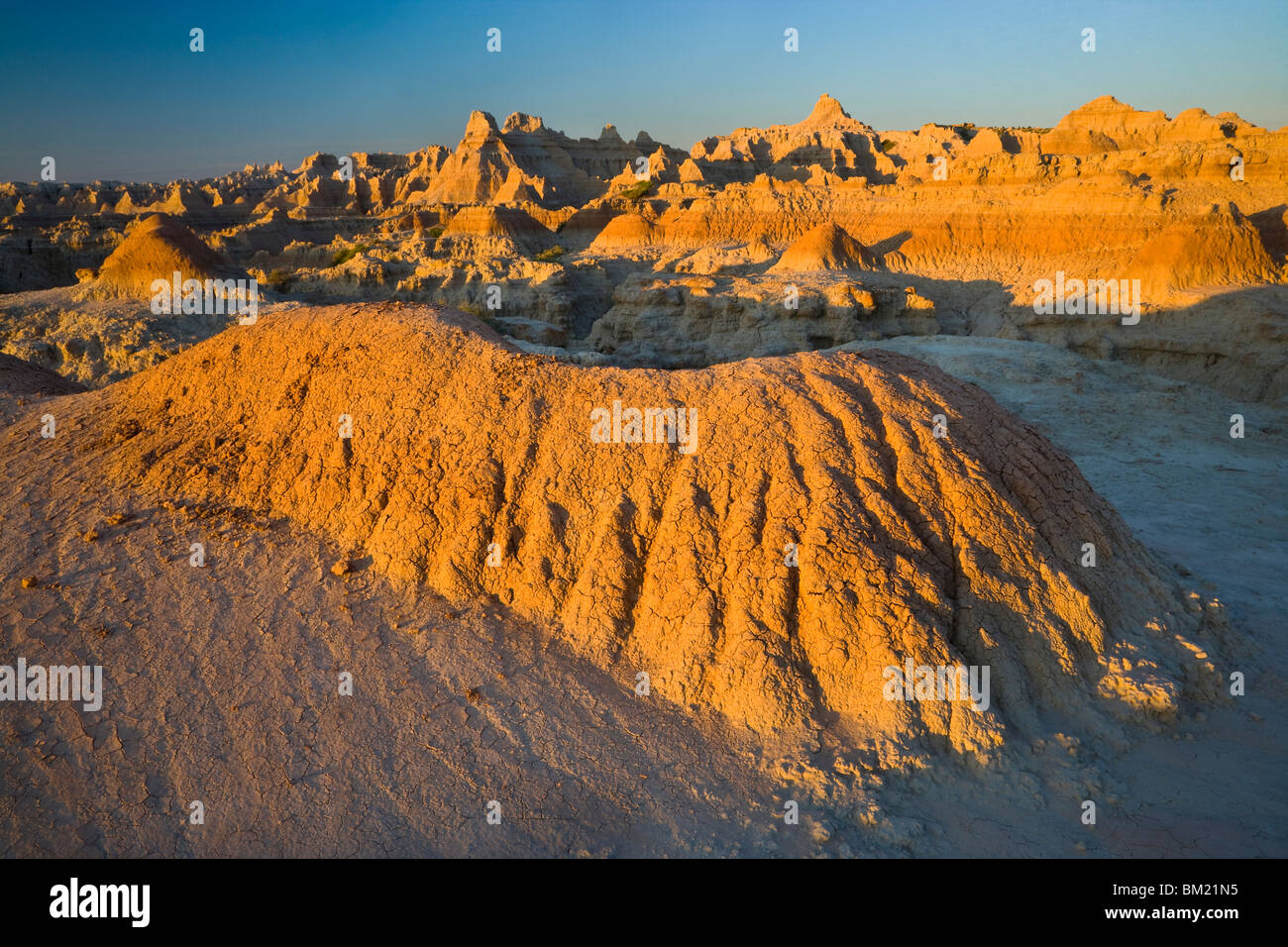 Sunrise badland formations on the Door Window Trail, Badlands National ...
