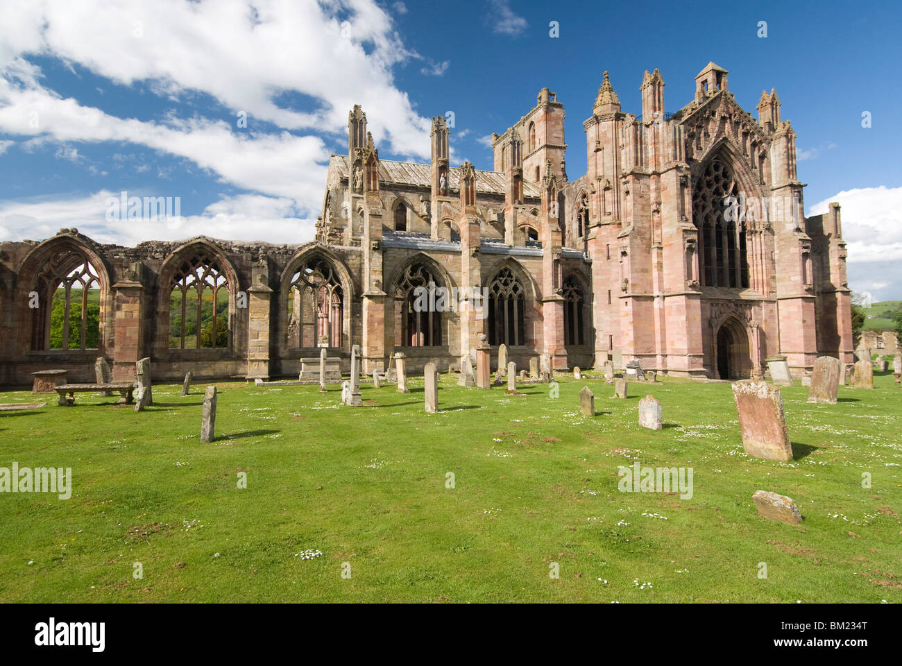 Melrose Abbey, Melrose, Borders, Scotland, United Kingdom, Europe Stock ...