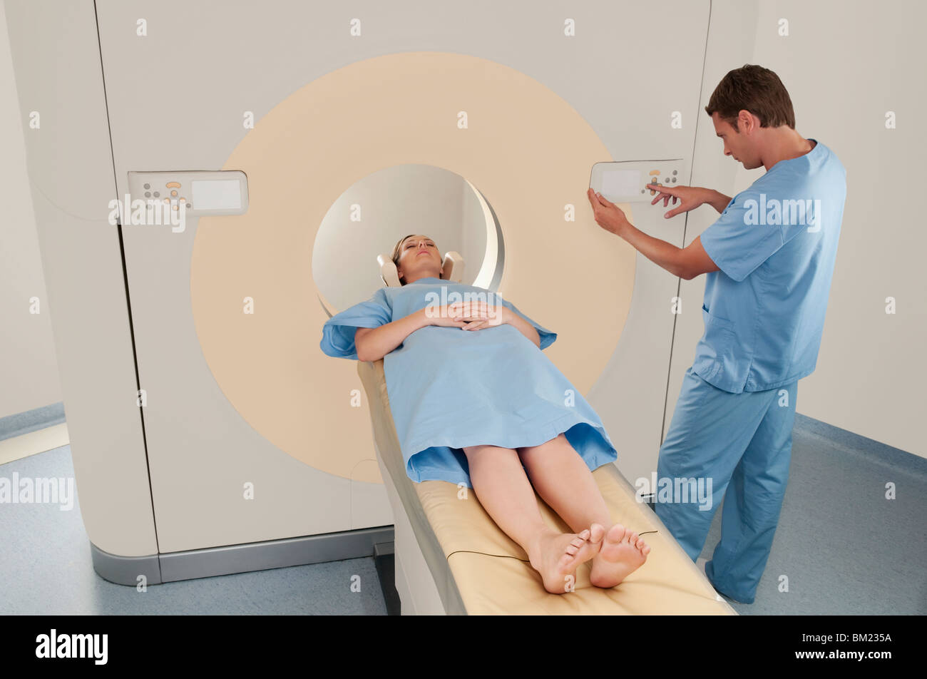 Patient going through an MRI scan Stock Photo - Alamy