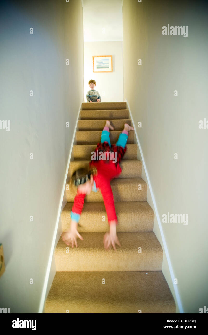 Anime Girl Falling Down Stairs