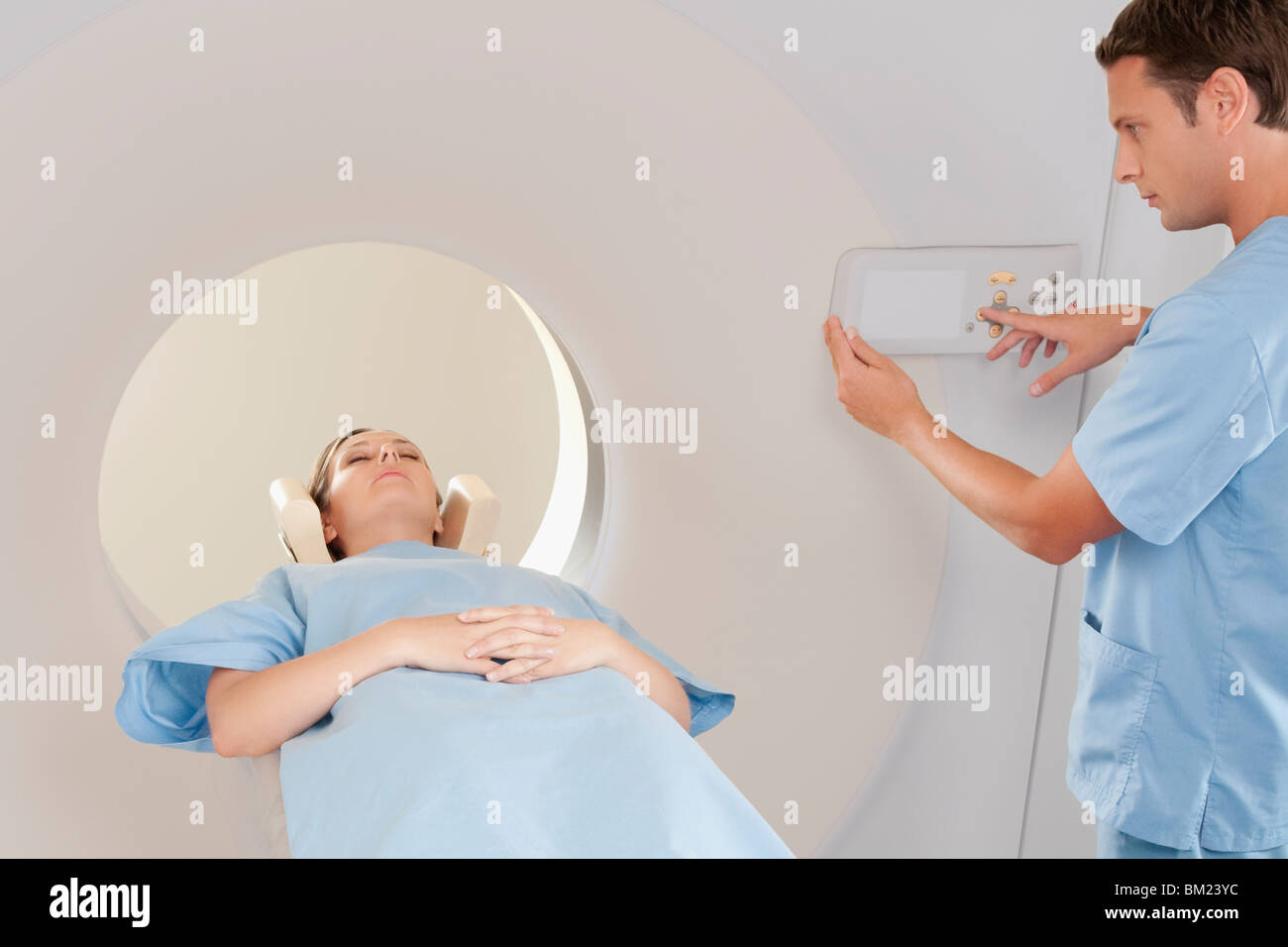 Patient going through an MRI scan Stock Photo - Alamy