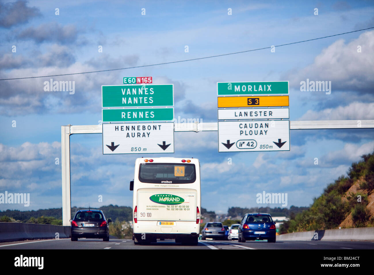 Cars on the N165 (E60) Road, Brittany, France Stock Photo - Alamy