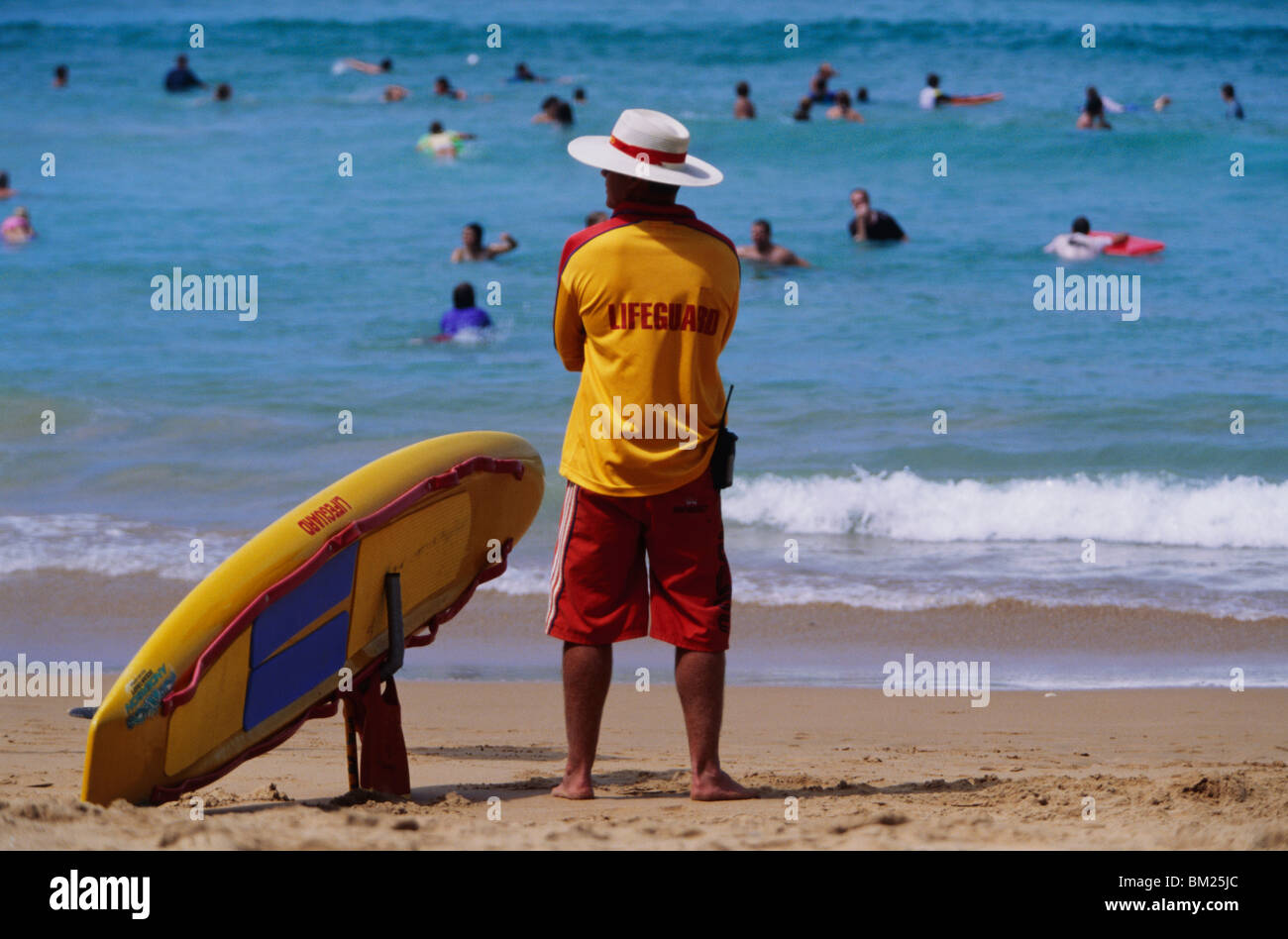 Rear view of lifeguard on beach hi-res stock photography and images - Alamy