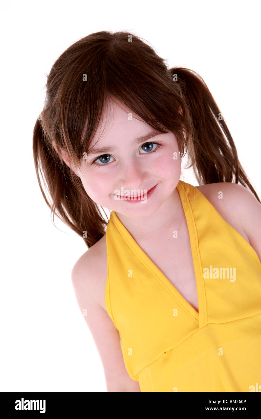 7 year old girl brown hair portrait hi-res stock photography and images ...