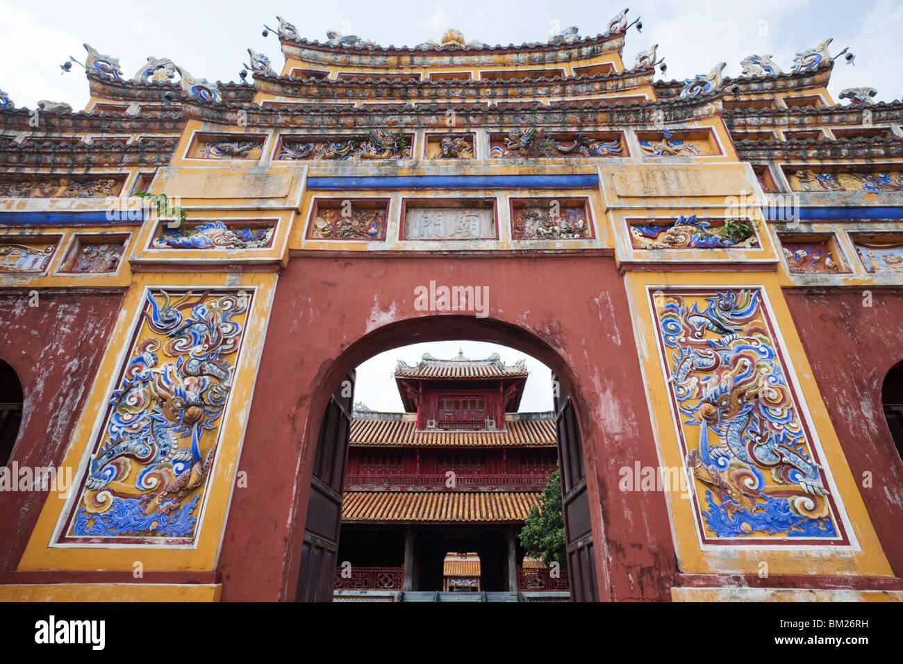 Low angle view of a temple, The Mieu Temple, Imperial City, Hue ...