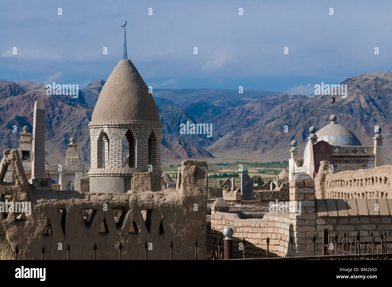 Kyrgyz cemetery, Naryn, Kyrgyzstan, Central Asia Stock Photo - Alamy