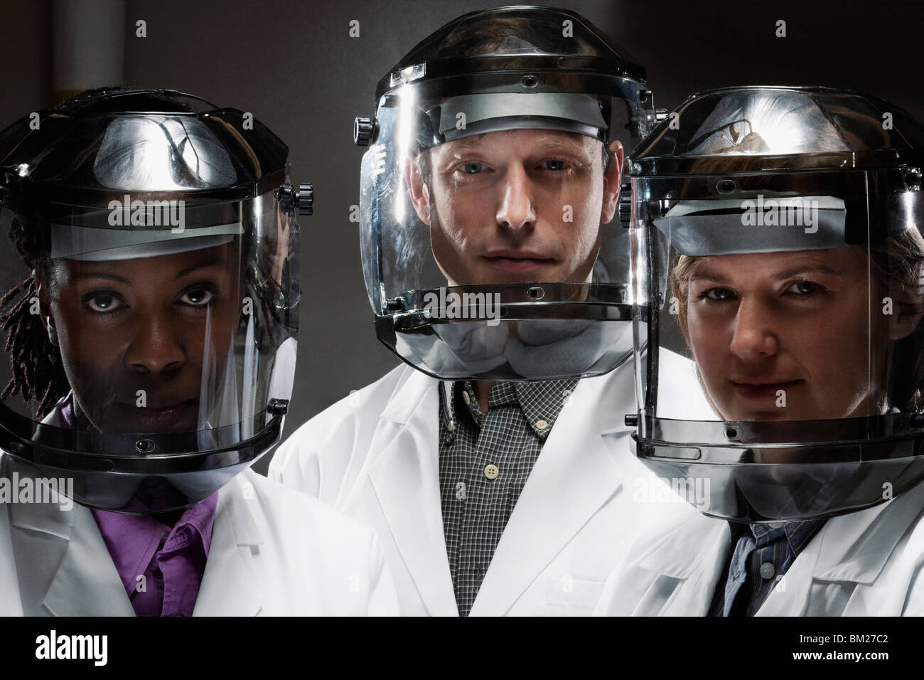 Portrait of doctors wearing protective gear in a laboratory Stock Photo ...