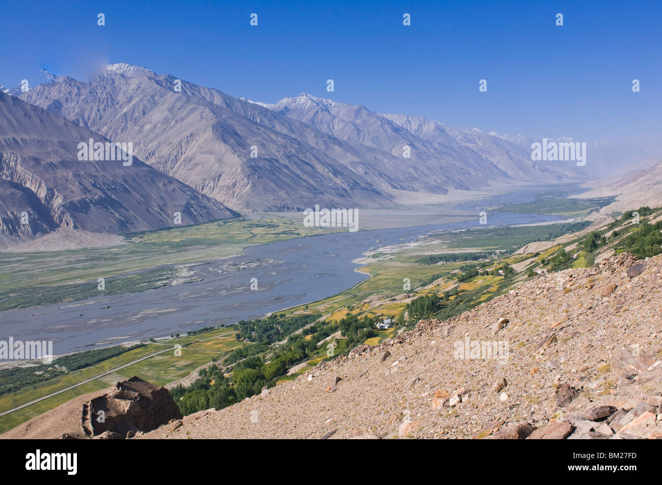 The Pamir River, Wakhan valley, The Pamirs, Tajikistan, Central Asia ...