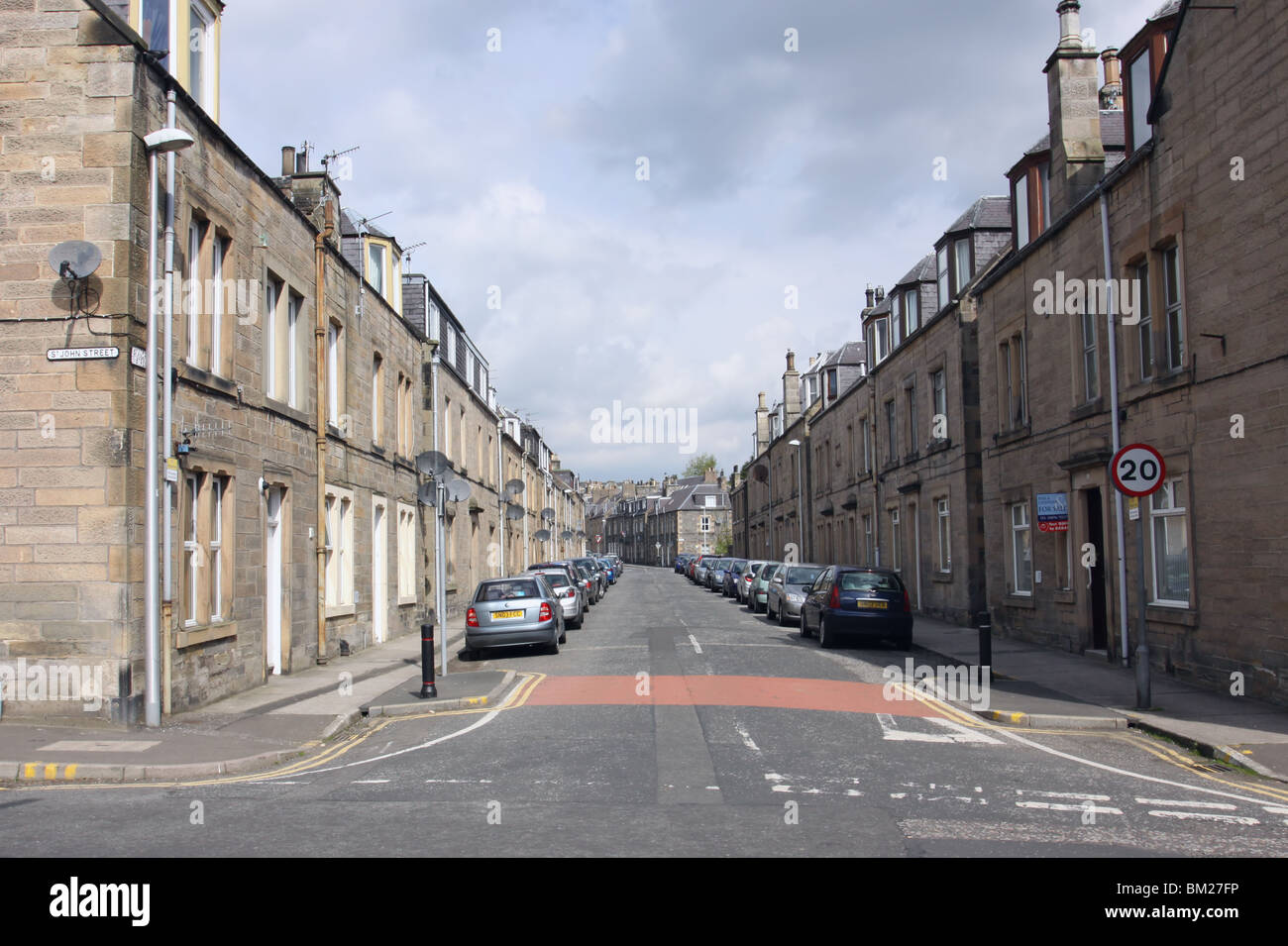 Galashiels residential street scene Scotland May 2010 Stock Photo - Alamy