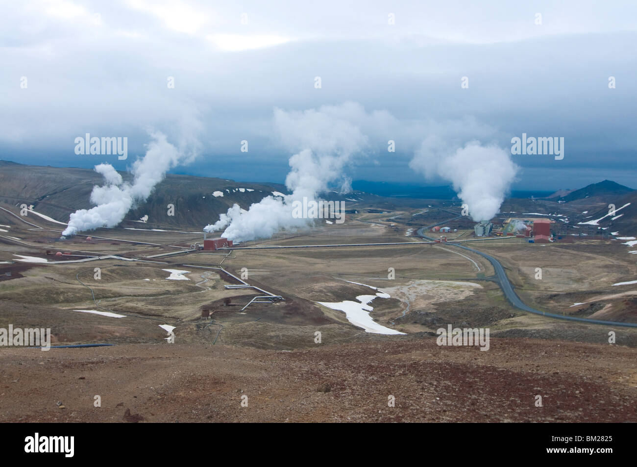 Steaming vents and geothermal power stations, Krafla, Iceland, Polar ...