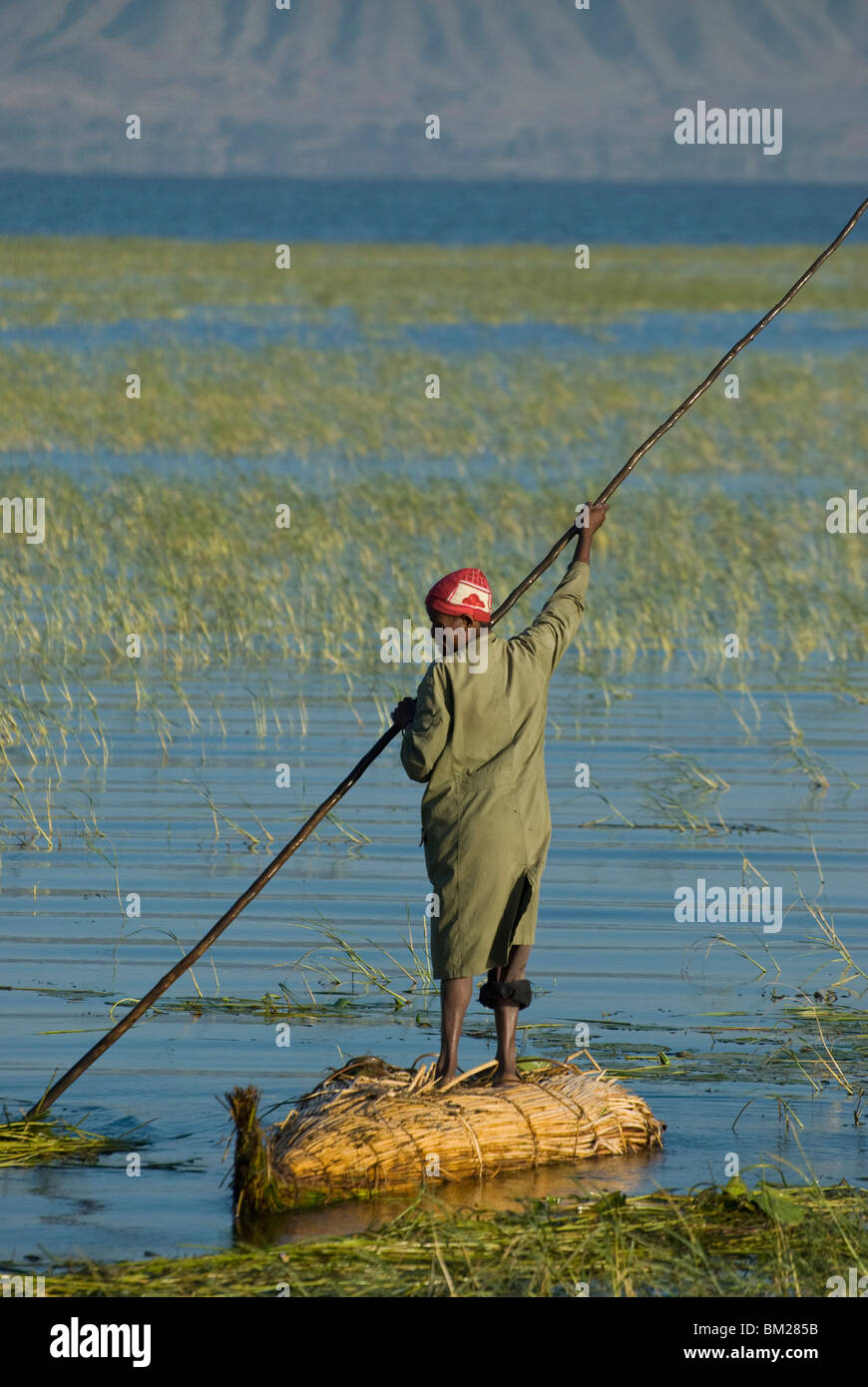 Reed boat on Awasa Lake, Rift Valley region, Ethiopia, Africa Stock ...