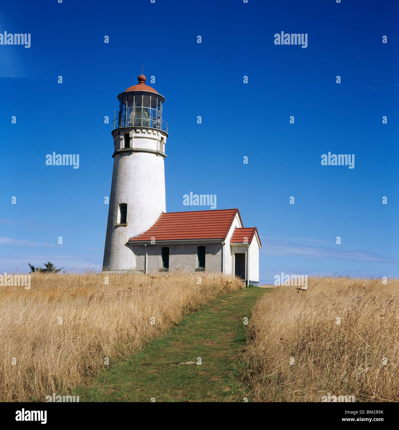 Low angle view of a lighthouse, Cape Blanco Lighthouse, Cape Blanco ...