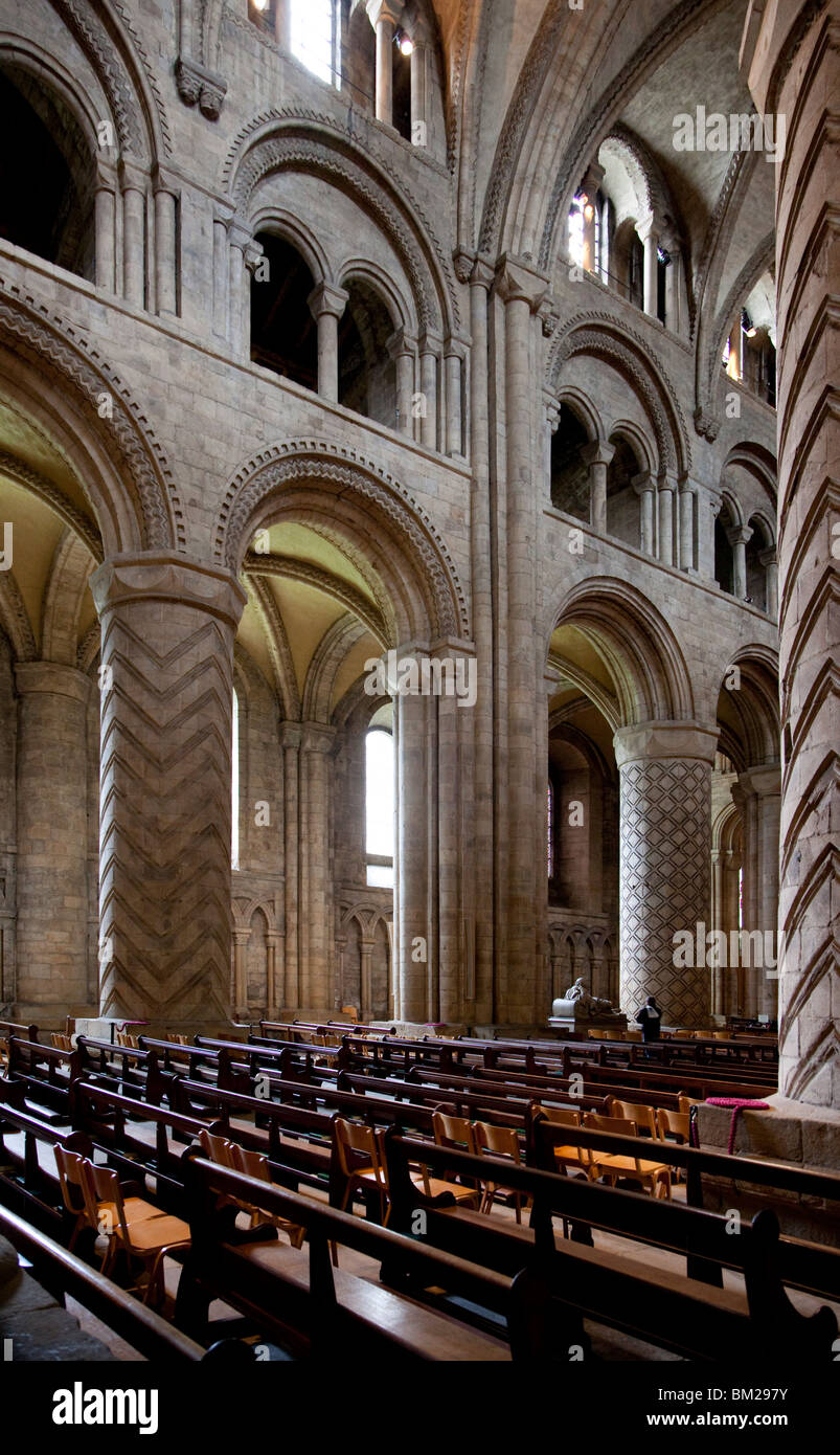 Interior view of north nave arches from south nave aisle, Durham ...