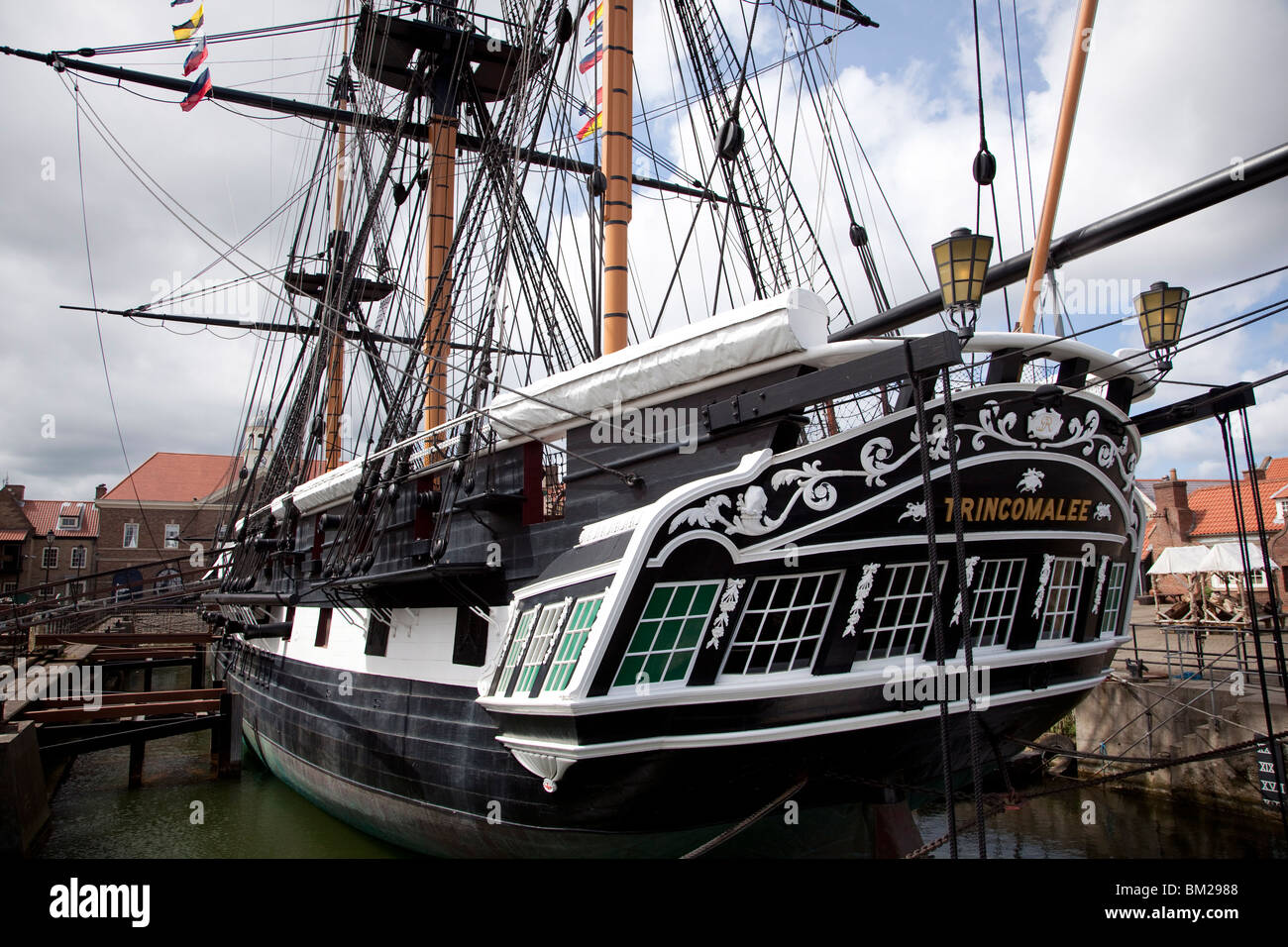 Stern view of HMS Trincomalee, British Frigate of 1817, at Hartlepool's ...