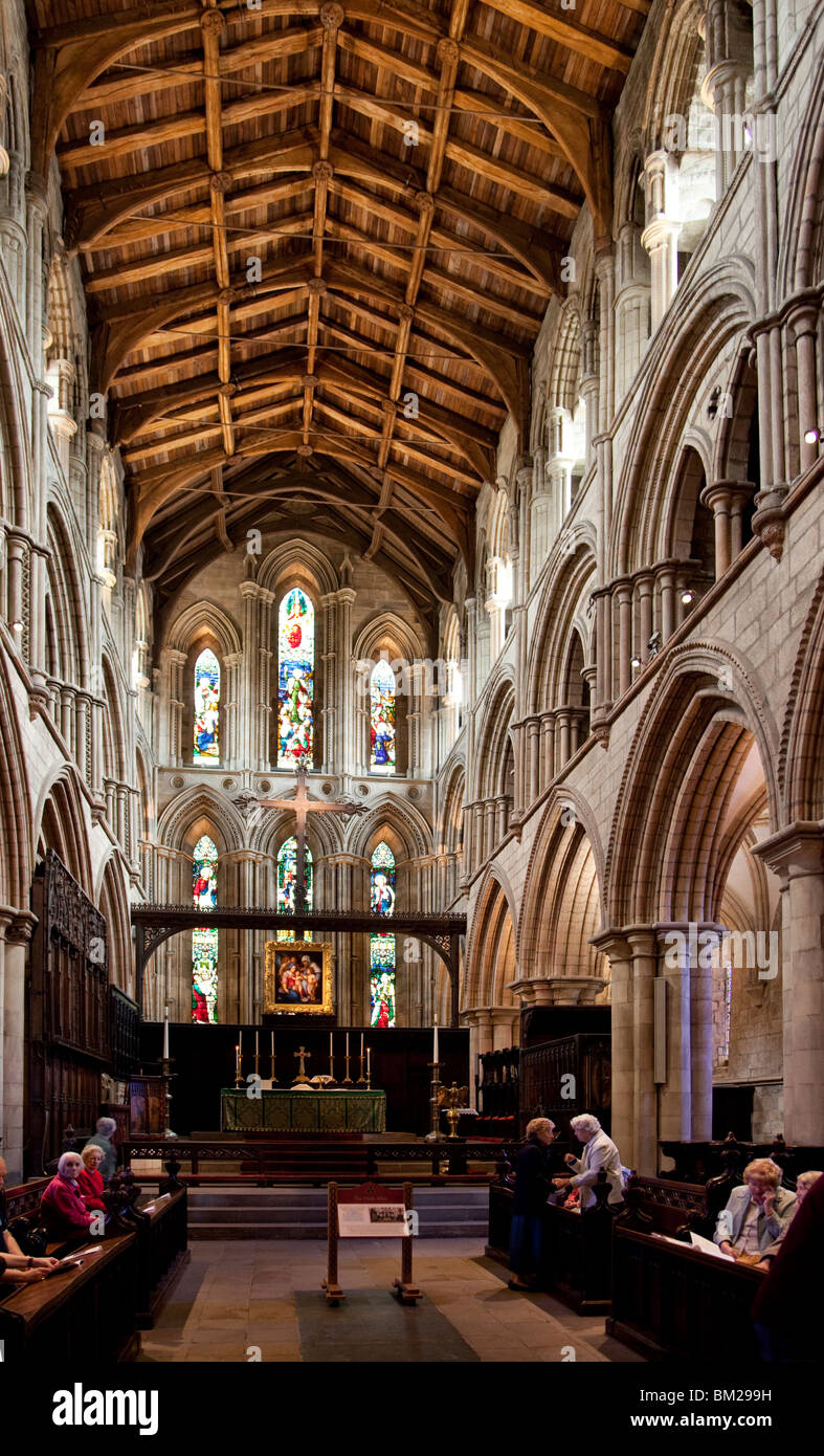 Hexham Abbey, interior of Choir looking east, Hexham, Northumberland ...