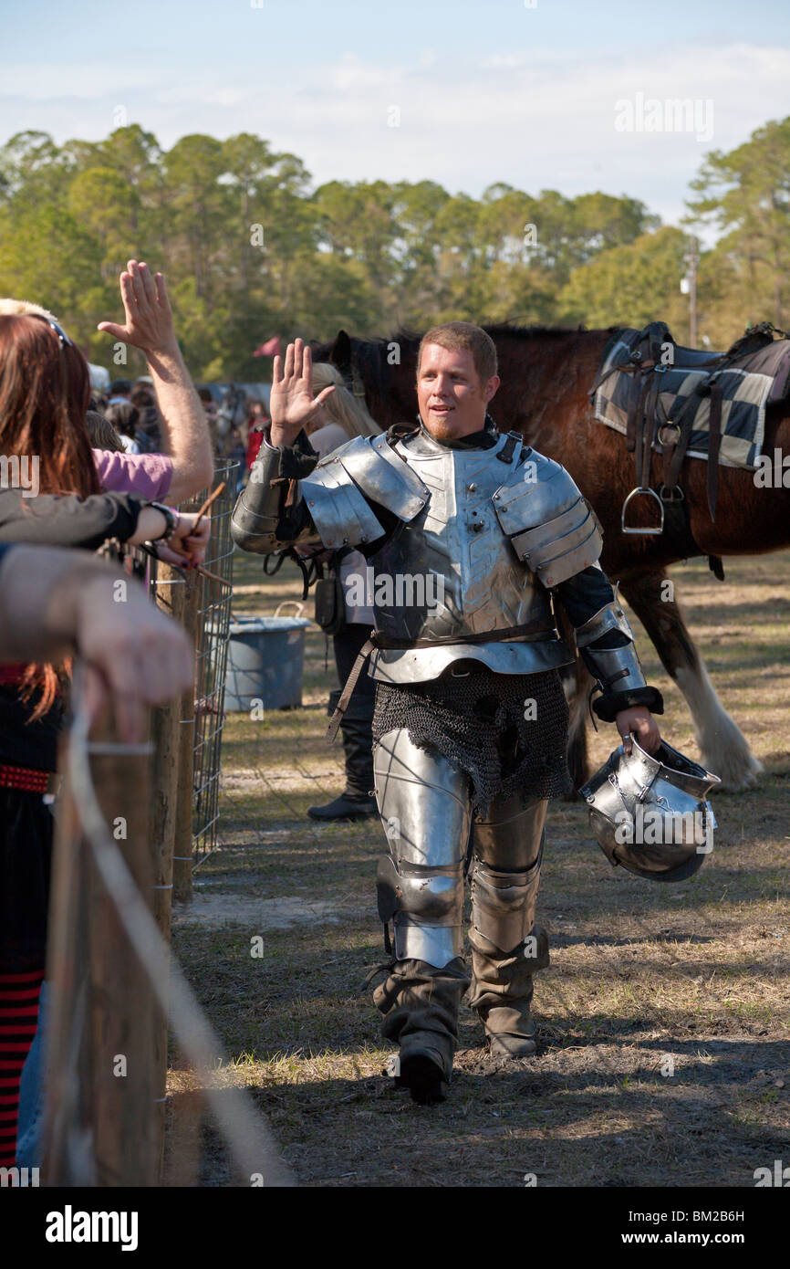 Gainesville FL - Jan 2009 - Man dressed as knight gets congratulated by ...