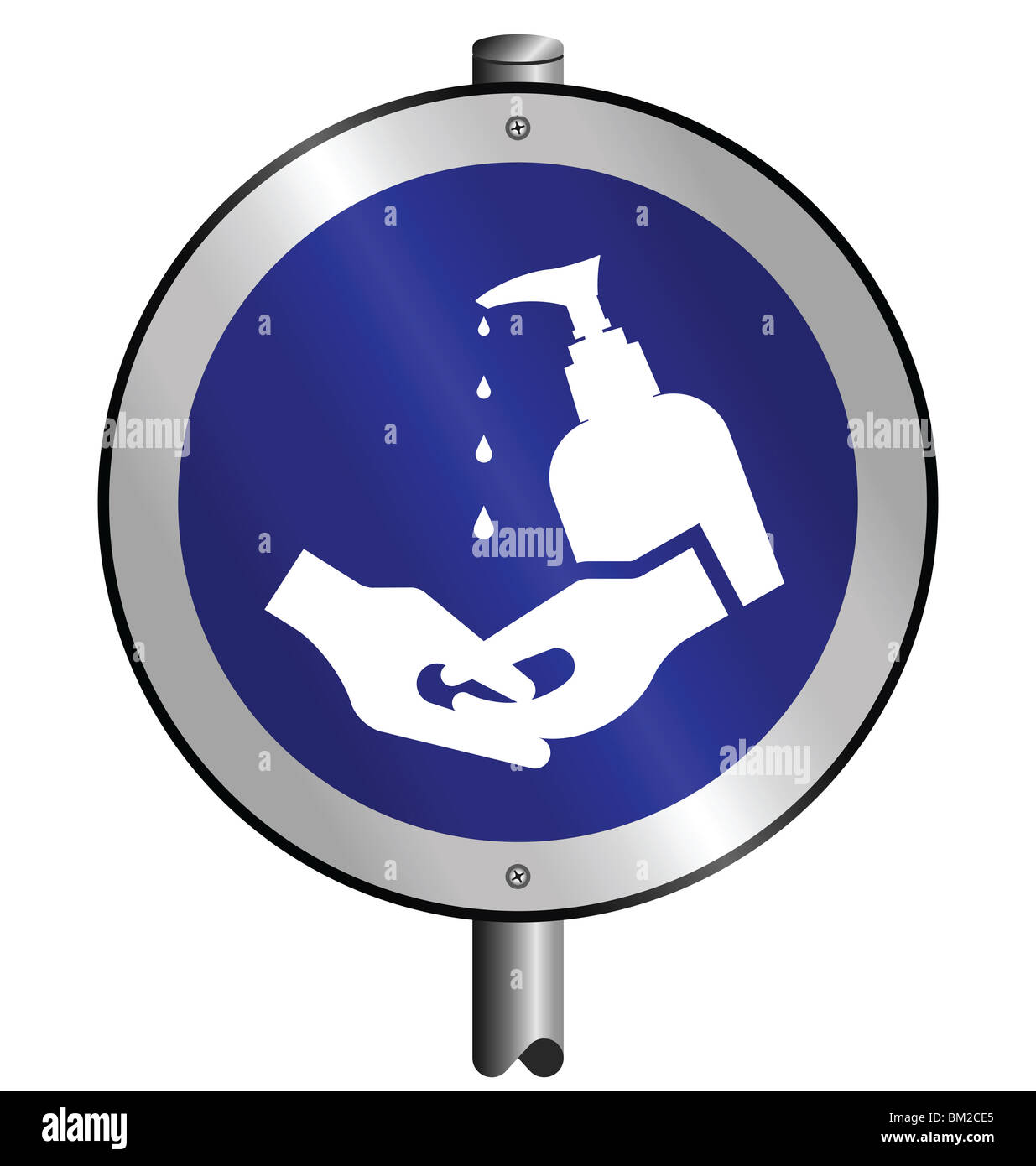 Vector of Mandatory anti bacterial gel sign mounted on post Stock Photo ...