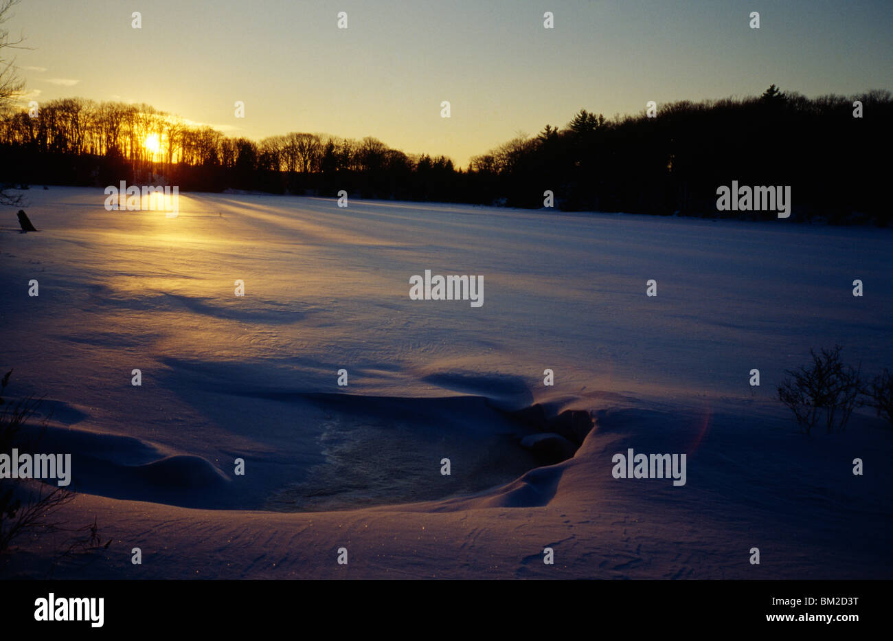 USA, Pennsylvania, Promised Land State Park, Promised Land Lake covered ...