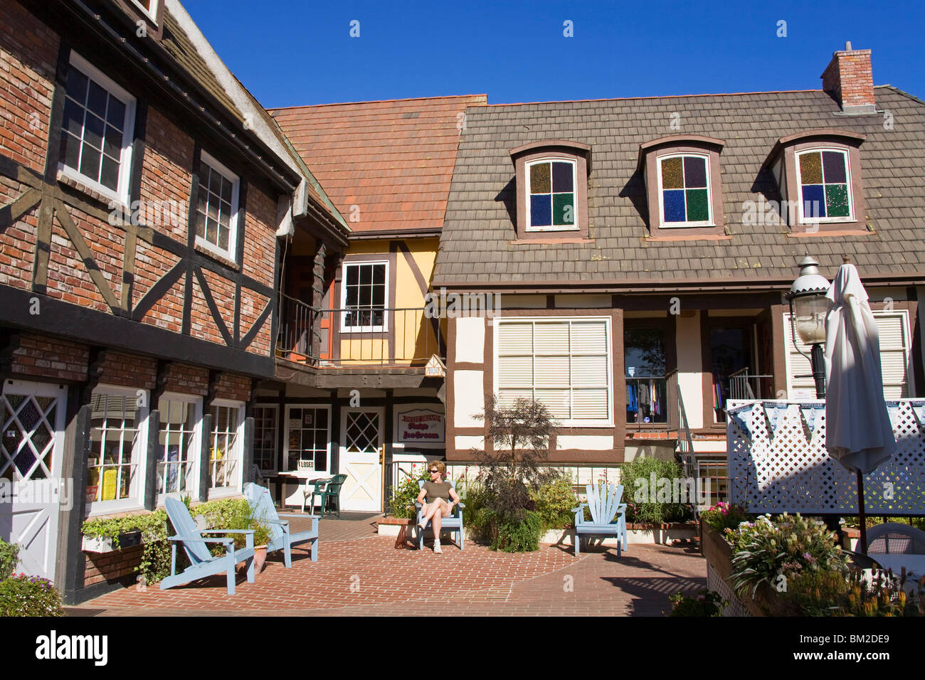 Hamlet Square, Solvang, Santa Barbara County, Central California, USA ...