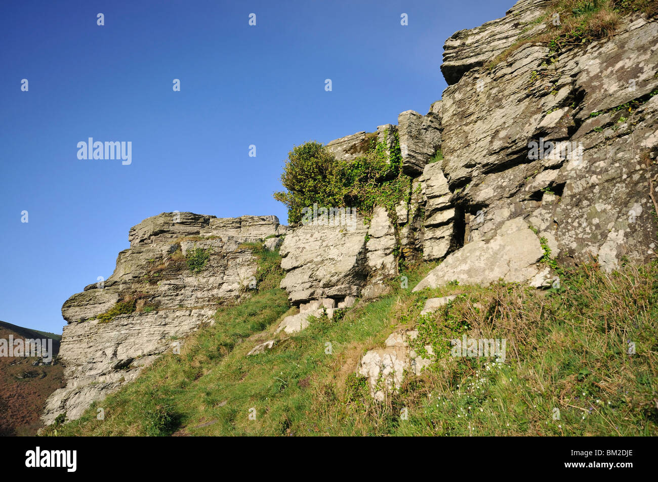 Shattered Devonian Limestone Rock outcrop of Castle Rock, Valley Of The ...