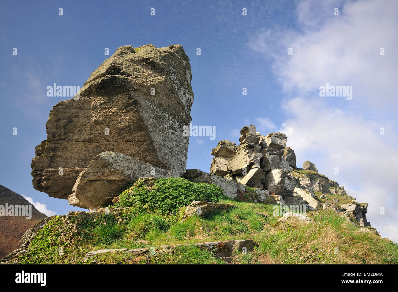 Devonian Limestone Rock outcrop of Castle Rock, Valley Of The Rocks ...