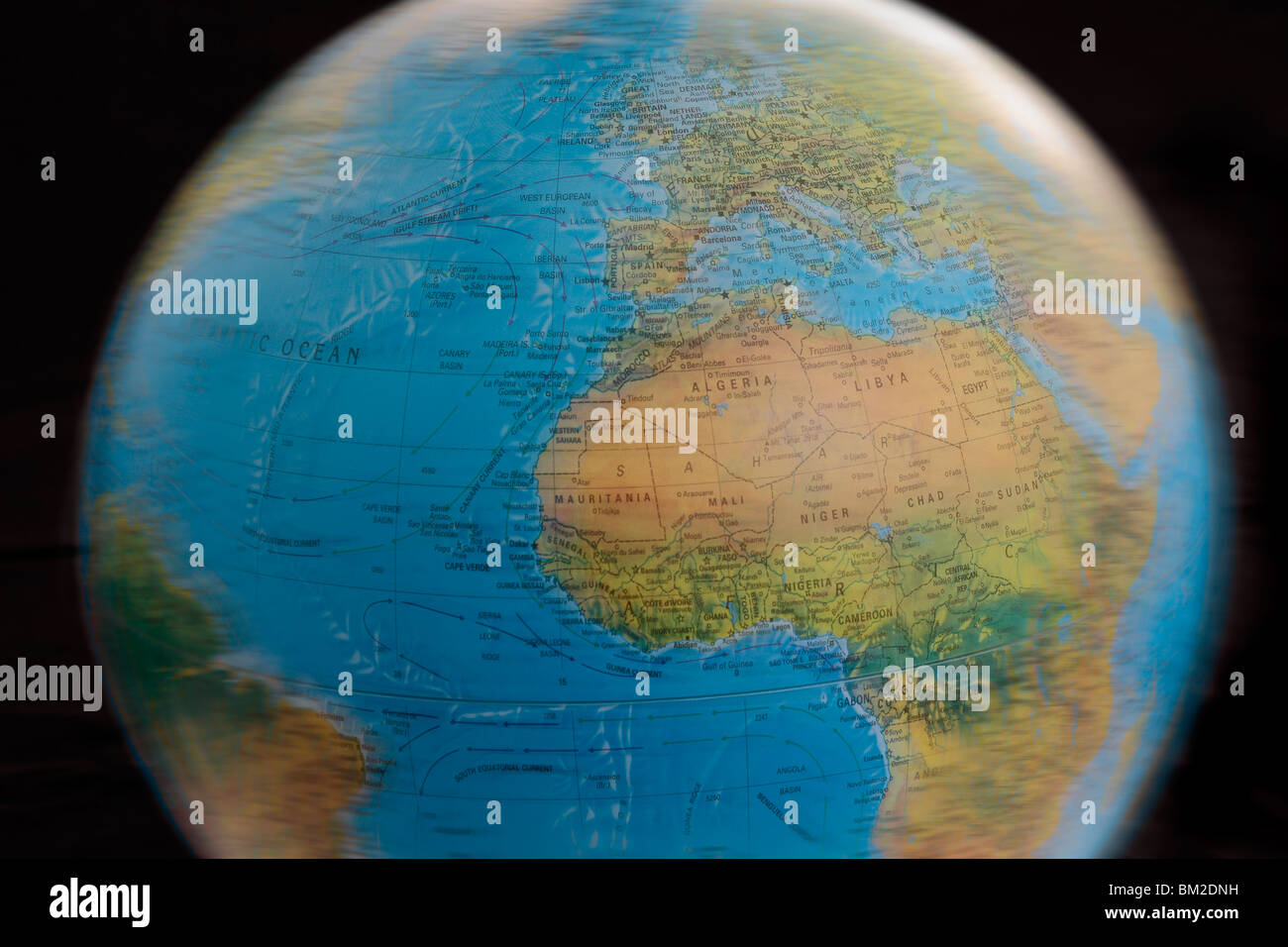 Globe shaking and blurring at the edges with movement concept of earth ...
