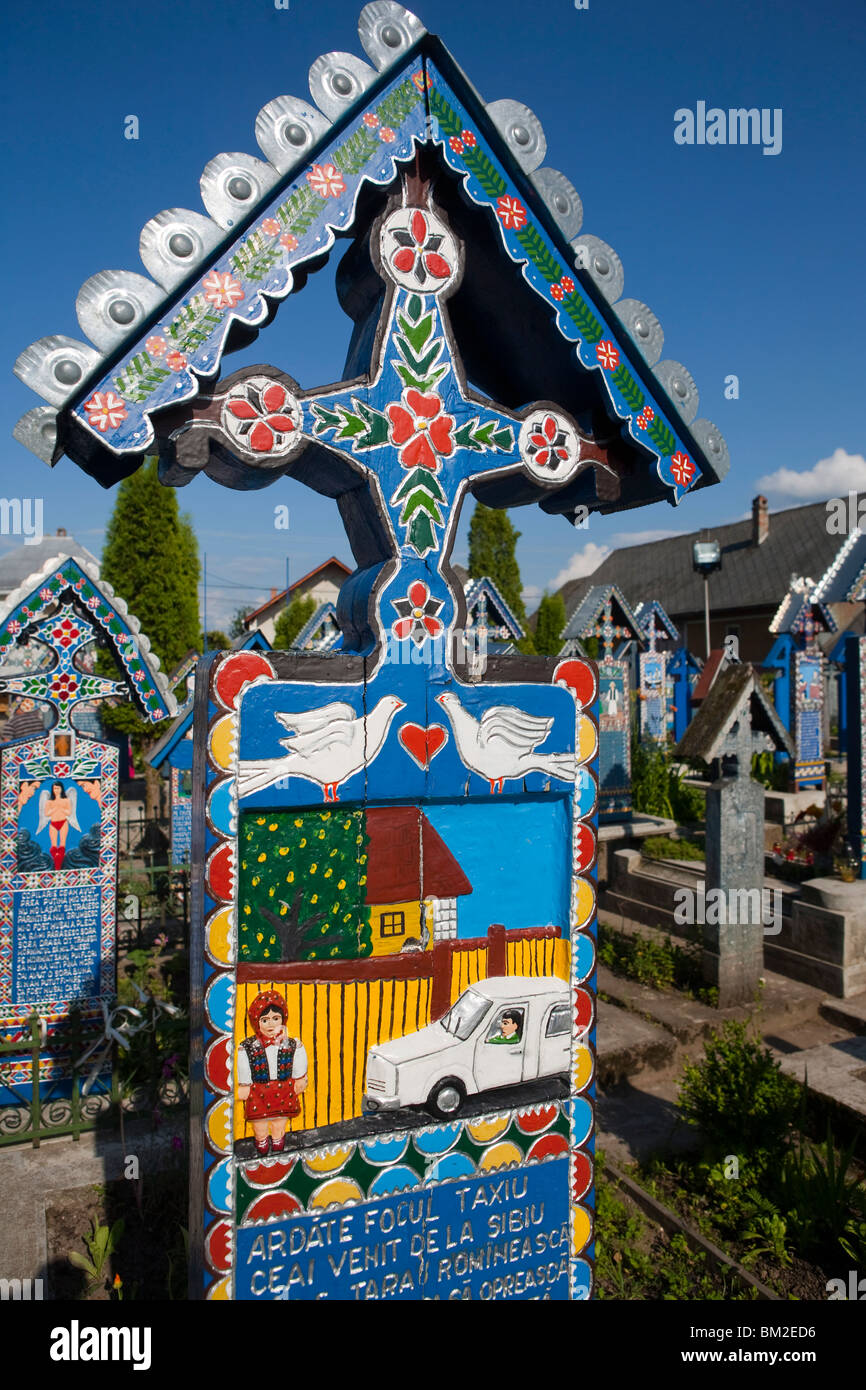 Merry Cemetery, Sapanta, Maramures, Romania Stock Photo - Alamy