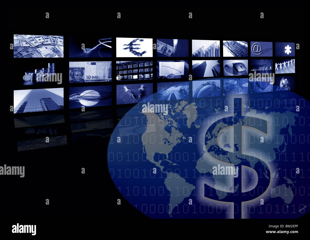 Business corporate, world map, multiple screen. Metaphor mixing photo ...