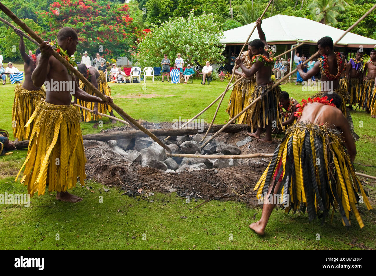 Fire walking, Beg Island, Fiji, South Pacific, Pacific Stock Photo - Alamy