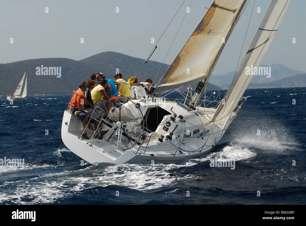 sailboats racing at the Mediterranean sea Stock Photo - Alamy