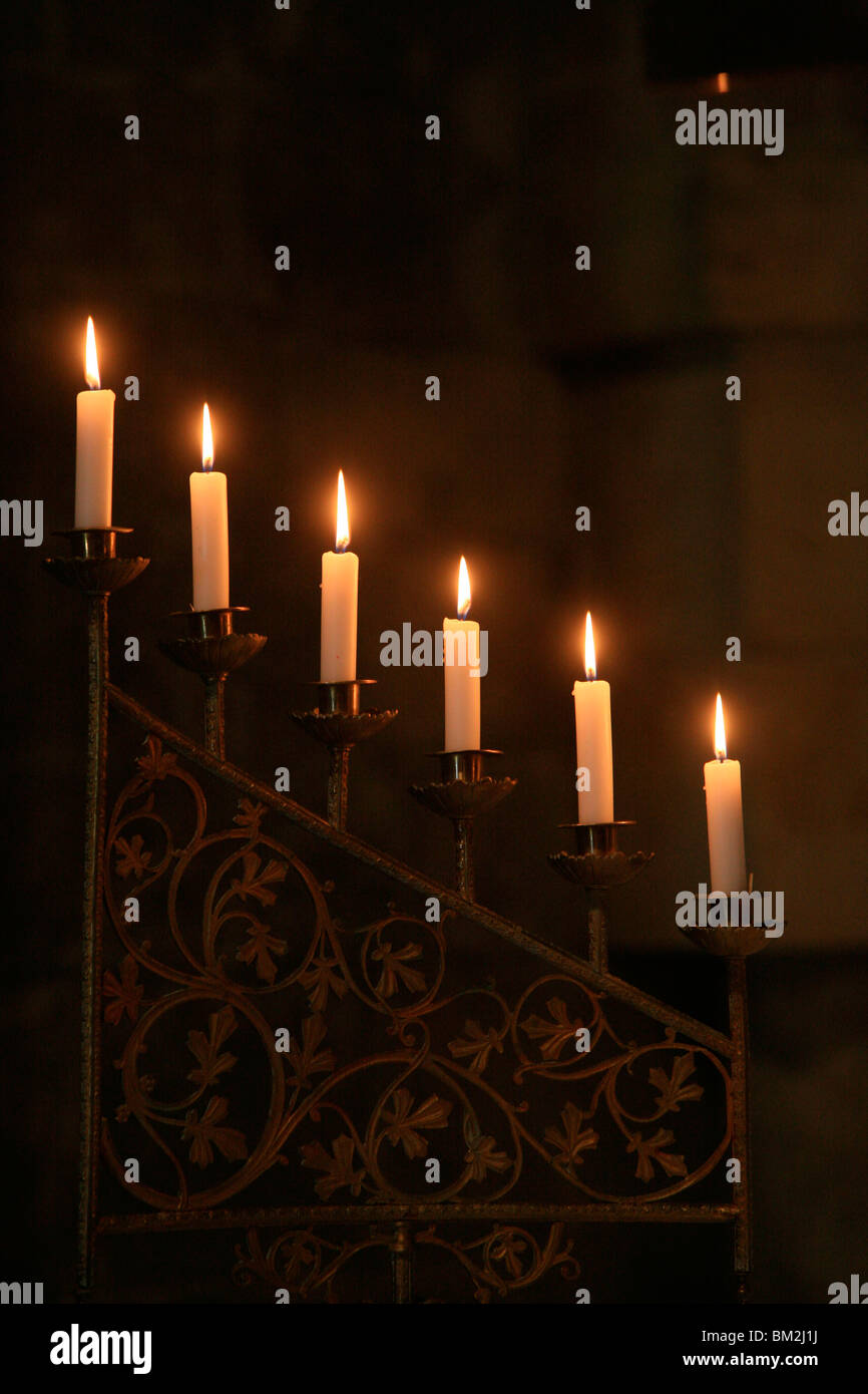 Church candles, Soulac, Gironde, France Stock Photo - Alamy