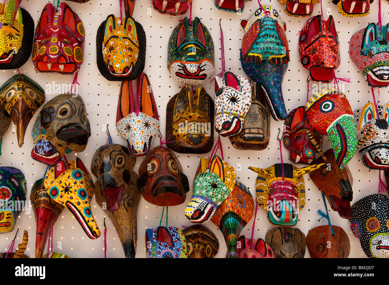Traditional masks, Santiago Atitlan, Lake Atitlan, Guatemala Stock ...