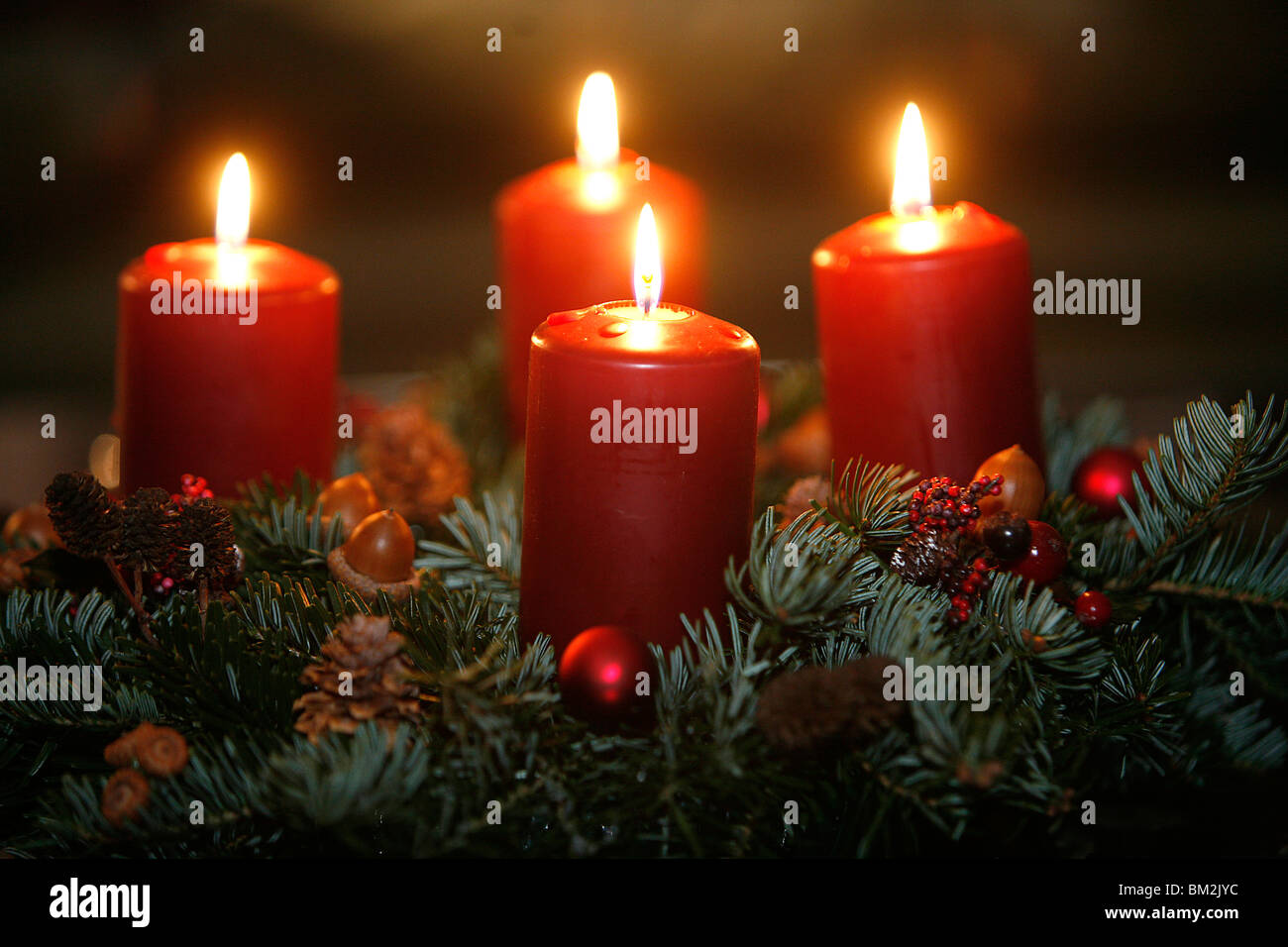 Advent candles, Saint Gervais, Haute Savoie, France Stock Photo - Alamy