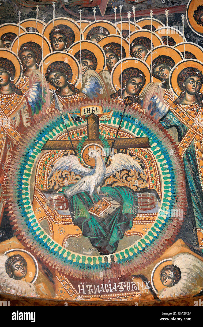 Fresco of the Lamb of the Apocalypse in Koutloumoussiou Monastery on ...