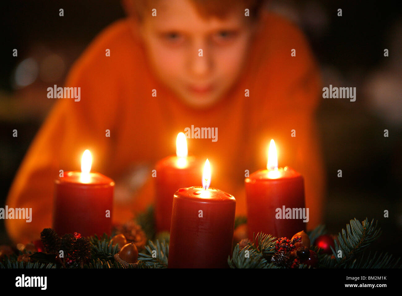 Advent candles, Haute Savoie, France Stock Photo - Alamy