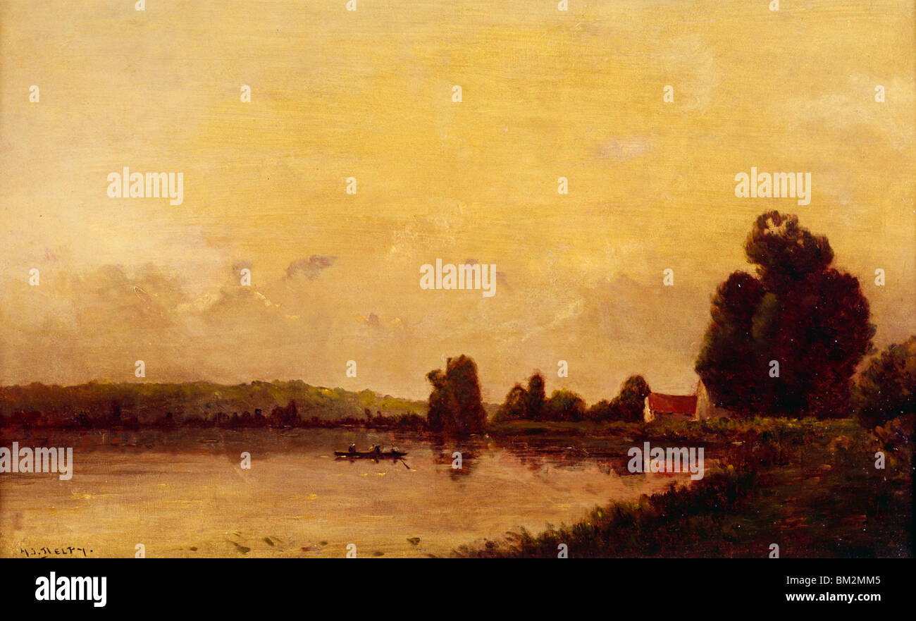 River Landscape by Hippolyte Camille Delpy oil on canvas (1842-1910 ...