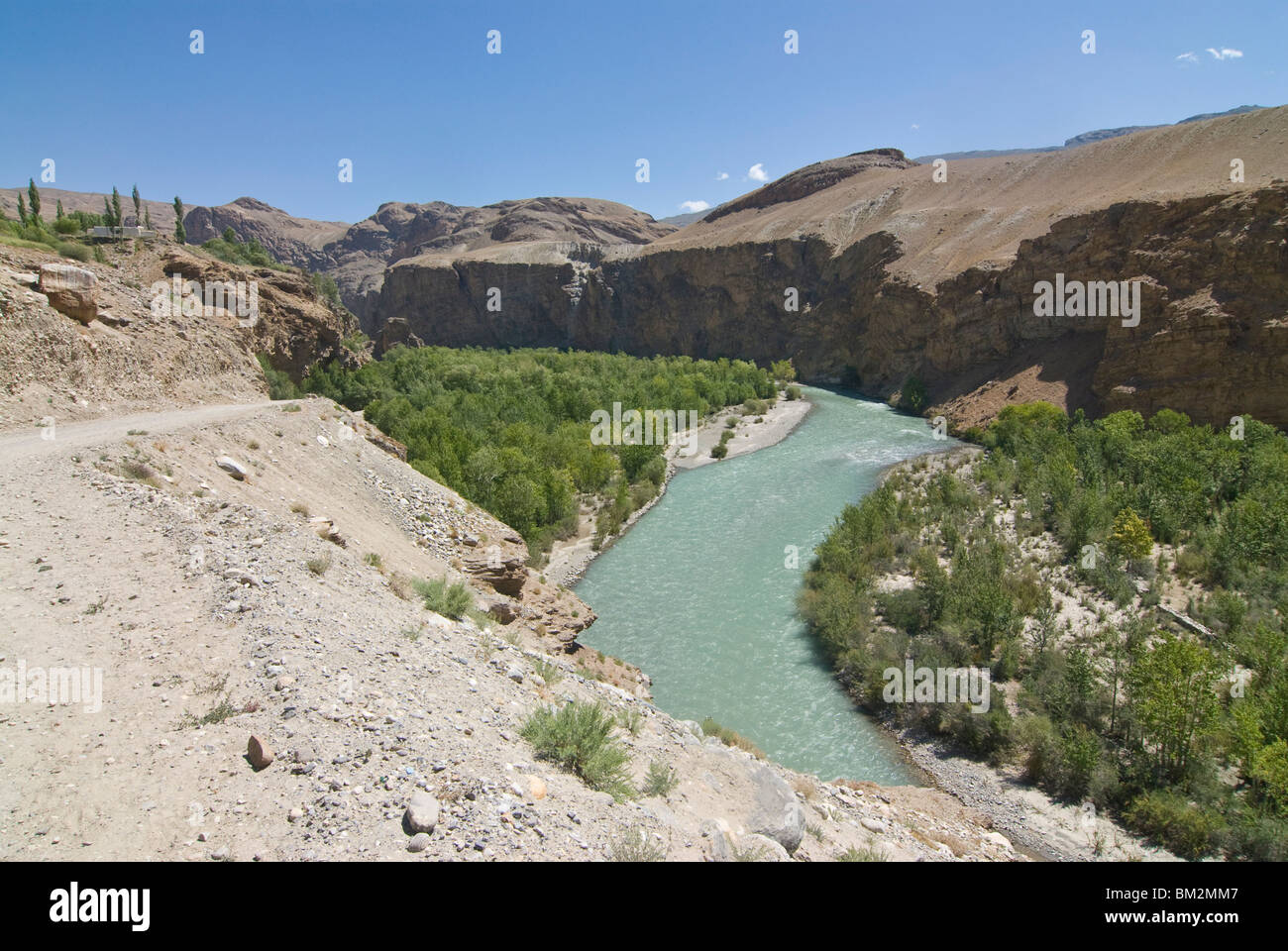 Gunt River flowing through Shokh Dara Valley, Tajikistan Stock Photo ...