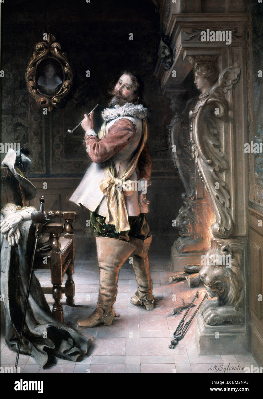 The Pipe Smoker by Joseph-Noel Sylvestre, oil on canvas, (1847-1926 ...